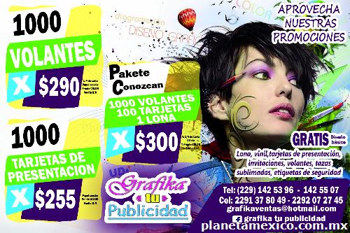 Tarjetas de presentación, lonas, invitaciones, volantes, tazas ...
