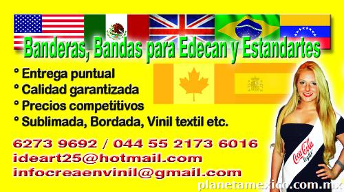 Banderas Bandas para edecán, Banderines y estandartes Df: teléfono y ...